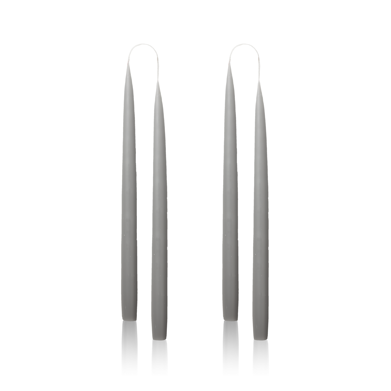 Taper candles in a contemporary grey tone