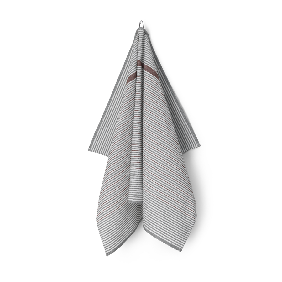 Tea towel with green stripes