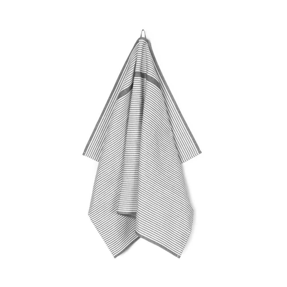 Classic striped tea towel in shades of grey and the highest quality