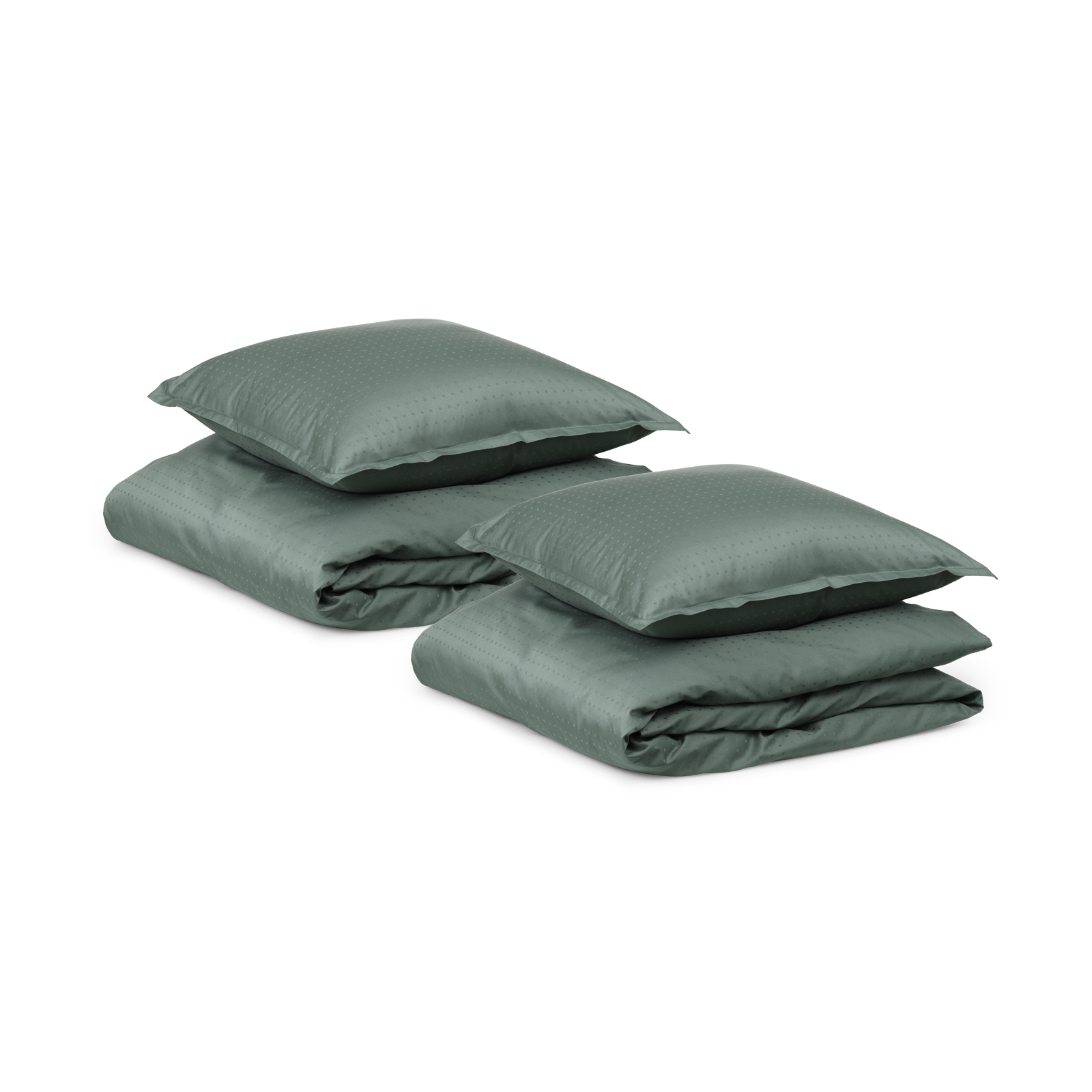 2 bedding sets in muted green – elegant, soft and lustrous